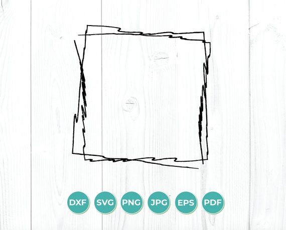 Double Square Border SVG Square Hand-drawn Instant Download - Etsy