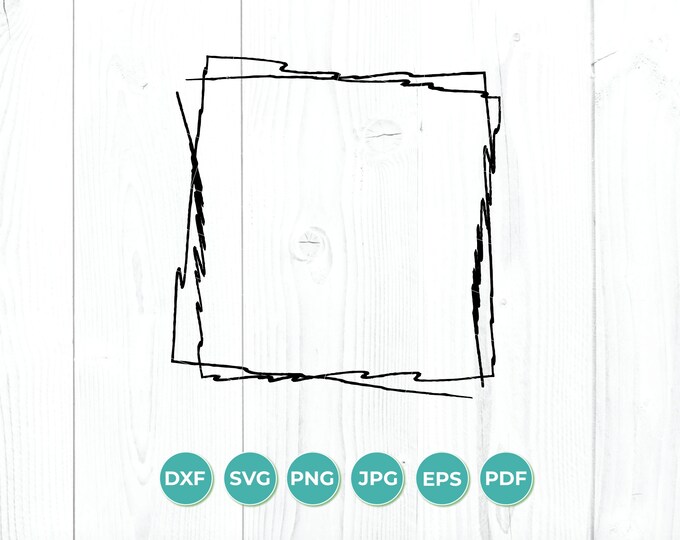 Double Square Border SVG Square Hand-drawn Instant Download - Etsy