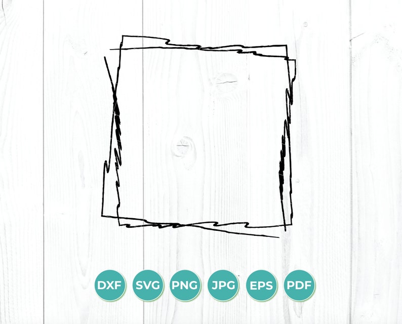 Double Square Border SVG, Square Hand-drawn, Instant Download Digital ...