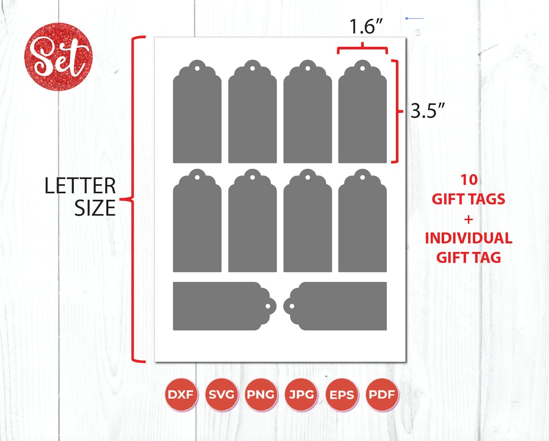 Gift Tag Cut Template SVG for Cricut and Silhouette and Glowforge, Gift ...
