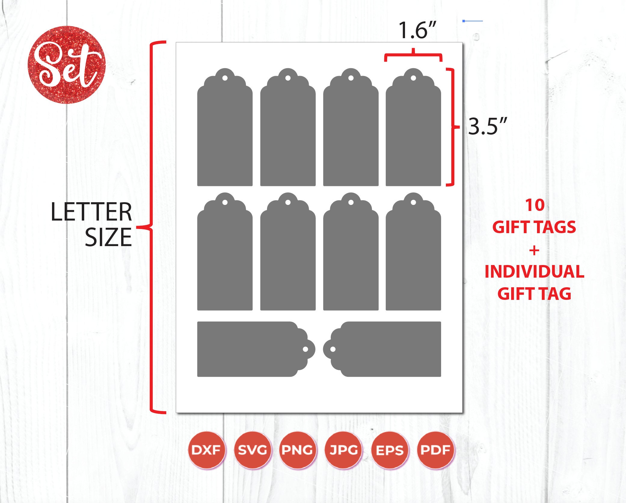 Gift Tag Cut Template SVG for Cricut and Silhouette and | Etsy