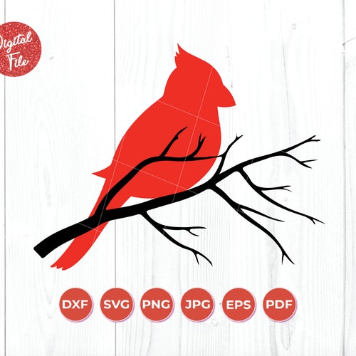 Cardinal Bird SVG Cardinal SVG Cardinal on Branch Memorial - Etsy
