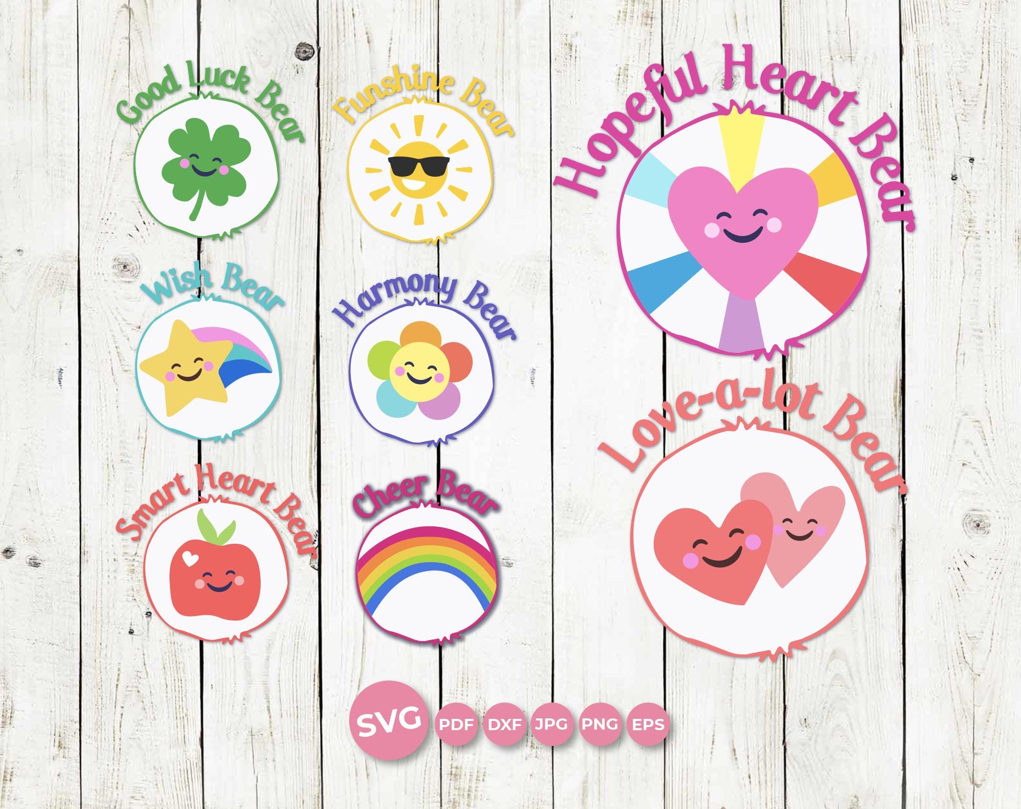 Care Bears Belly Badges SVG: Costume Clipart (digital Download) - Etsy
