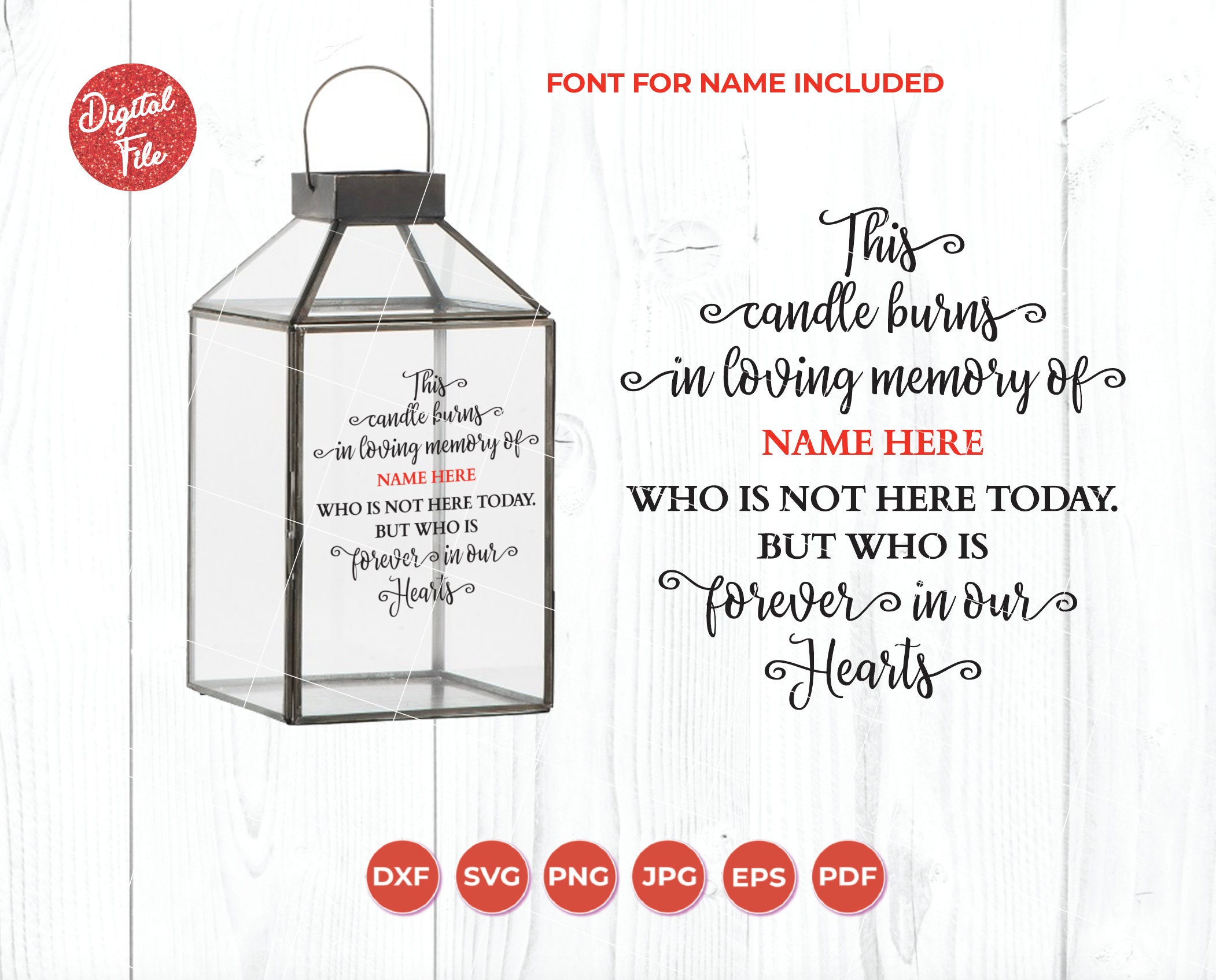 This candle burns SVG Memorial svg file Remembrance svg In | Etsy