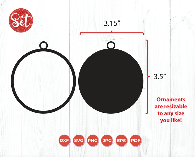 Round Ornament SVG, Blank Ornament Template, DIY Ornament, Laser Cut ...