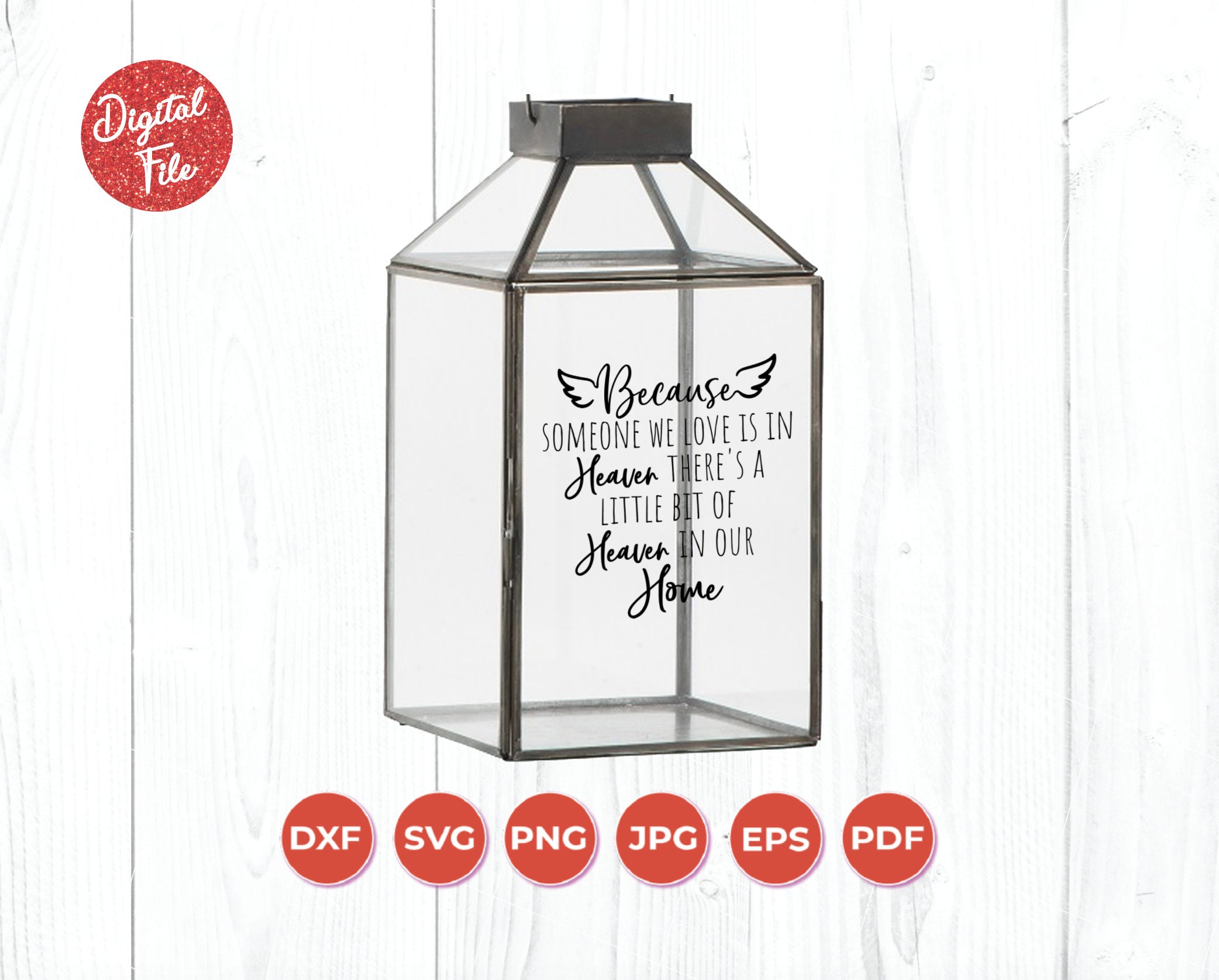 Memorial Poem SVG Lantern SVG Because Someone We Love is in - Etsy