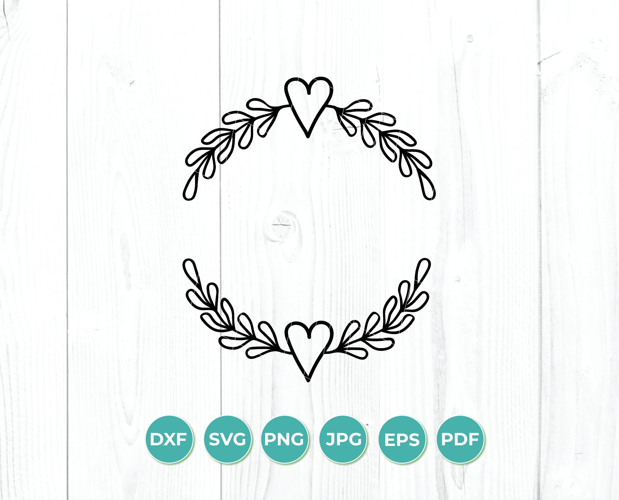 Heart Laurel SVG Wreath Svg Heart Laurel Wreath Svg Cut | Etsy New Zealand