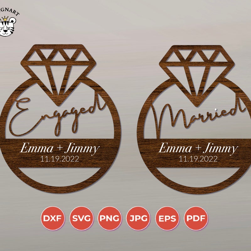 Engagement Ornament Wood - Etsy