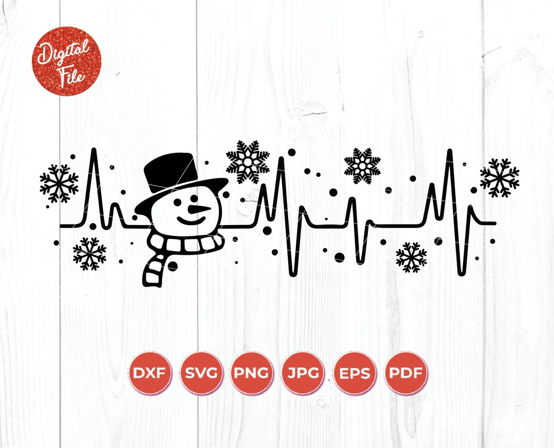 Snowman Heartbeat SVG, Christmas SVG, Snowman Svg, Christmas Shirt Svg ...
