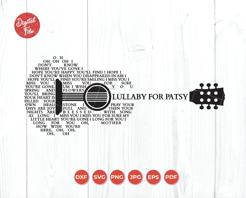 Lullaby for Patsy Song Lyrics SVG Girls Room SVG Lullaby - Etsy