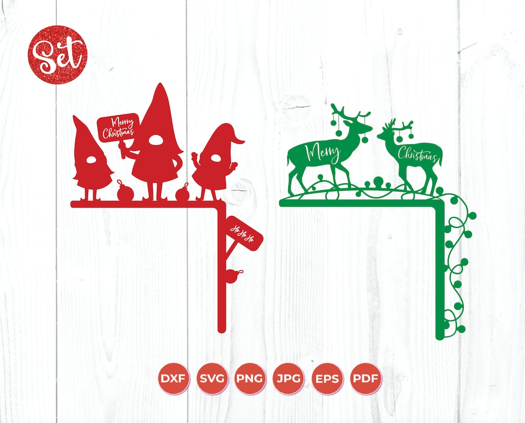 Christmas Door Trim Bundle, Door Corner SVG, Christmas SVG, Christmas ...