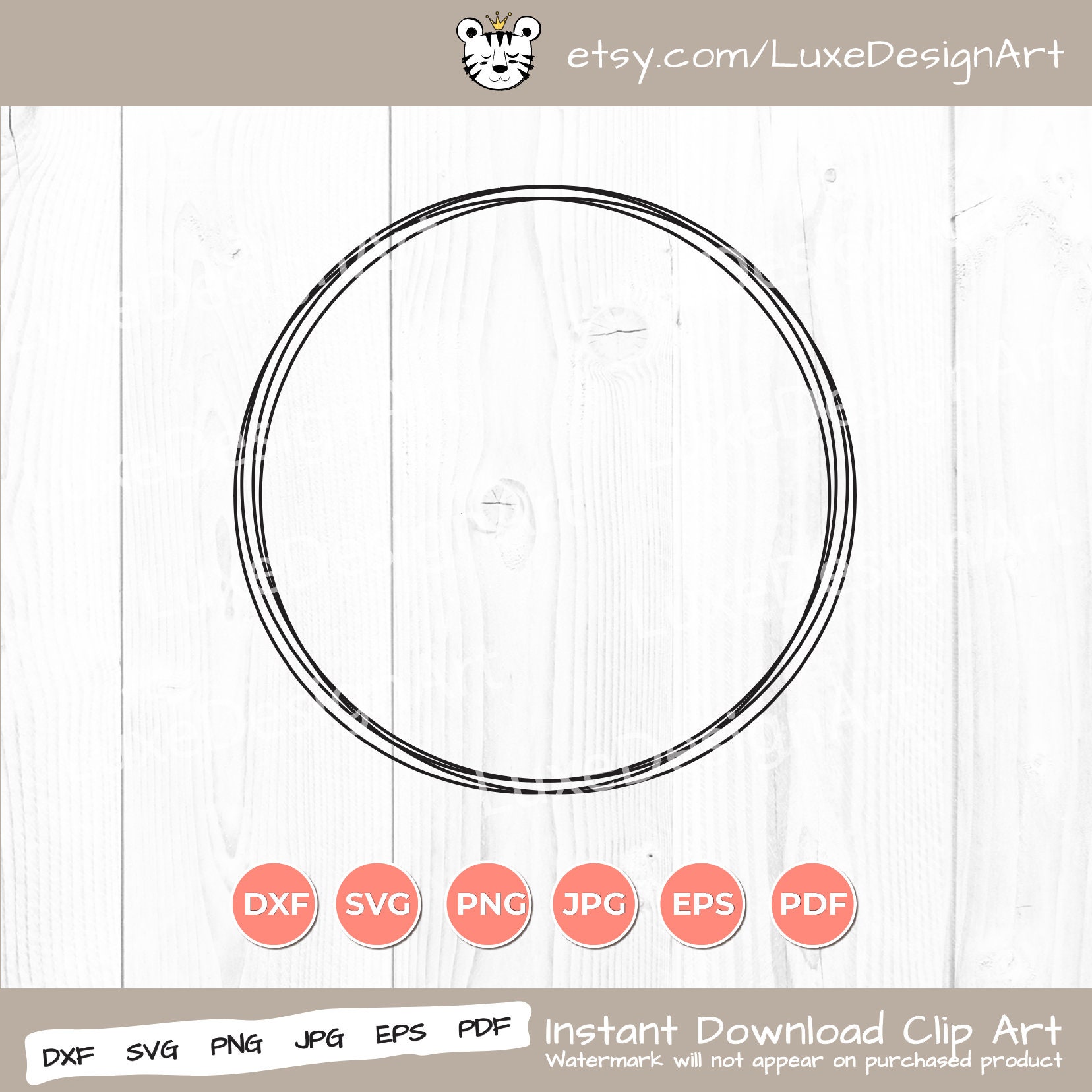 Circle Monogram Svg Circle Frames SVG Cricut Cut File Png - Etsy
