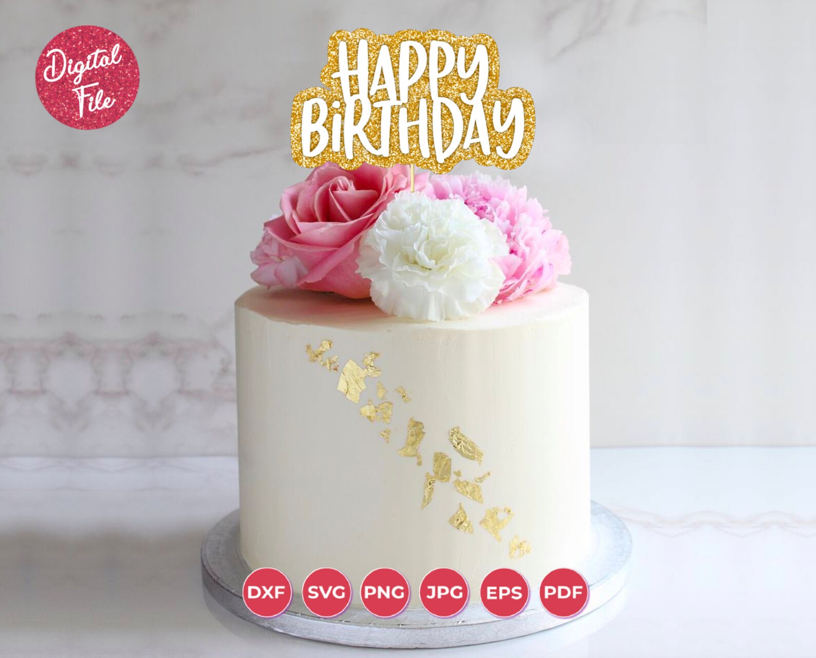 Cake Topper Svg Happy Birthday Svg Birthday Cake Topper SVG - Etsy