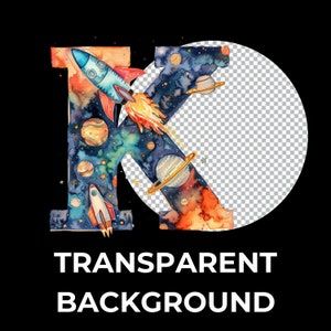 Watercolor Space Alphabet A-Z Clipart Bundle | Space, Astronaut, and ...