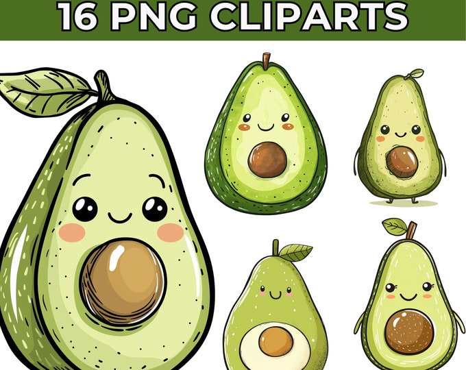 Cute Avocado Clipart | Watercolor Illustrations | Nursery Decoration ...