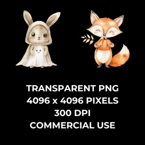 48 Halloween Woodland Clipart Bundle, Cute Autumn Woodland Animals ...