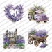Lavender PNG Clipart Bundle: Watercolor Lavender Flowers, Floral Clip ...