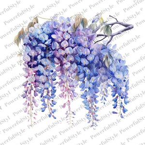 Wisteria Clipart | Watercolor Clipart | Paper Crafts | Purple Flowers ...