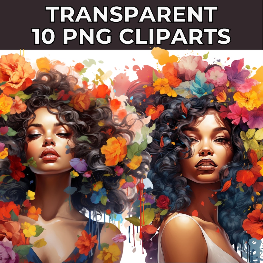 Afro Woman Bundle PNG Sublimation Design | Black Woman PNG | Digital ...