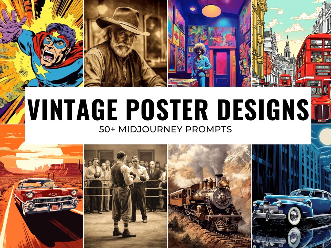 50 Vintage Poster Midjourney Prompts AI Art Midjourney - Etsy