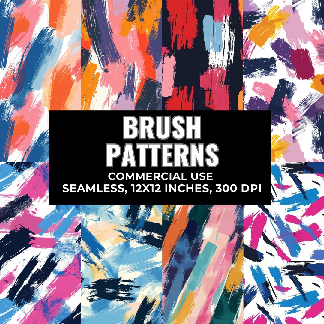 Abstract Paint Brush Strokes: Seamless Digital Paper (commercial Use ...
