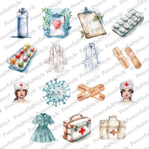 40 Medical Elements Clipart Bundle for Healthcare Projects | Digital ...