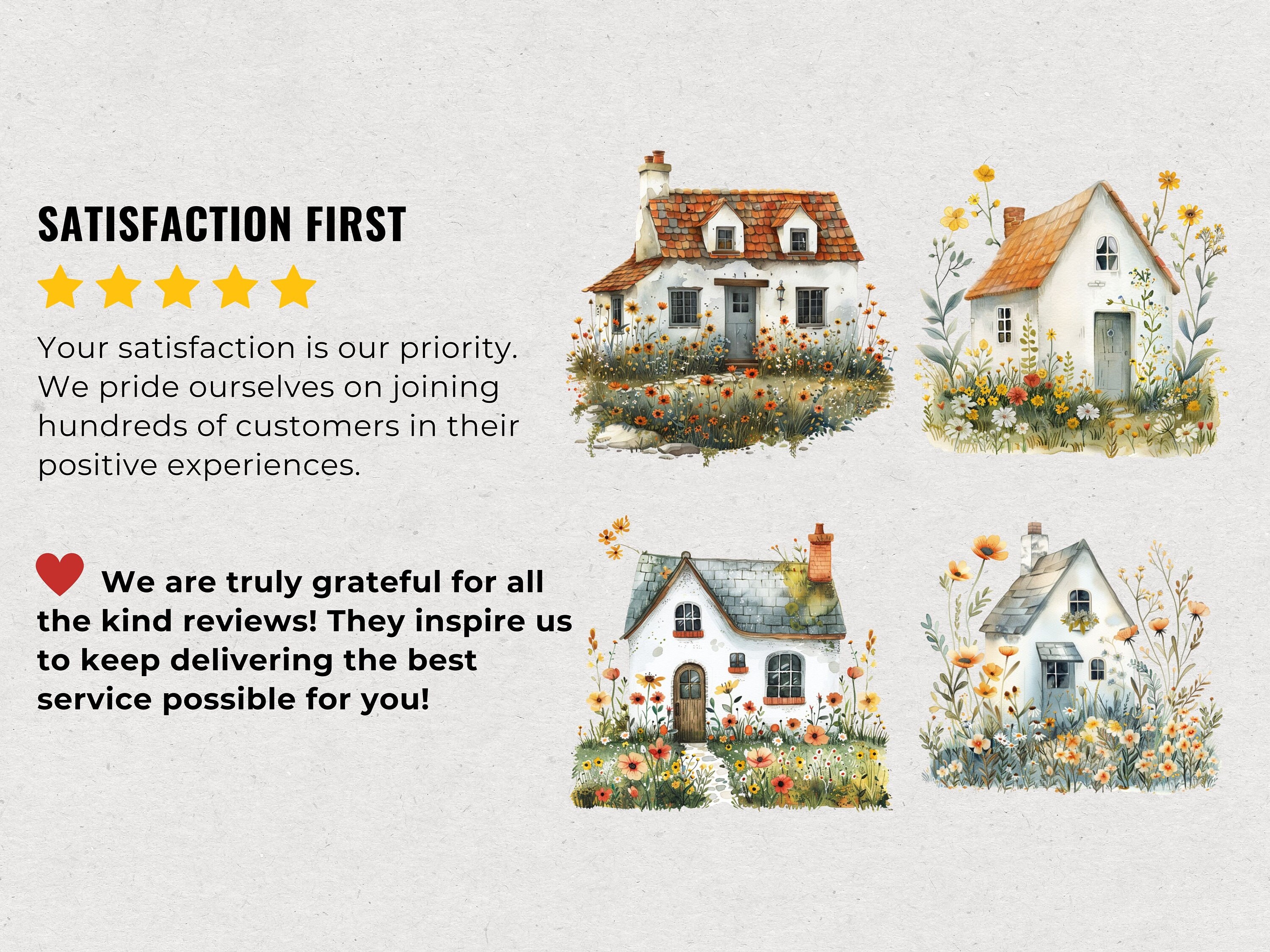 25 Houses Cliparts Prompts, PNG Images, Painted Spring Clipart, Instant ...