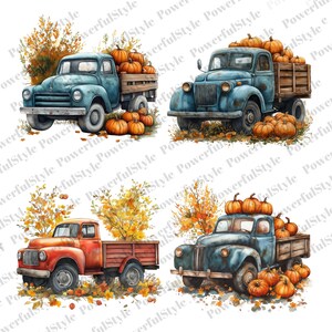 Fall Truck PNG Graphics Hello Fall Clipart Farm Truck PNG With Pumpkins ...