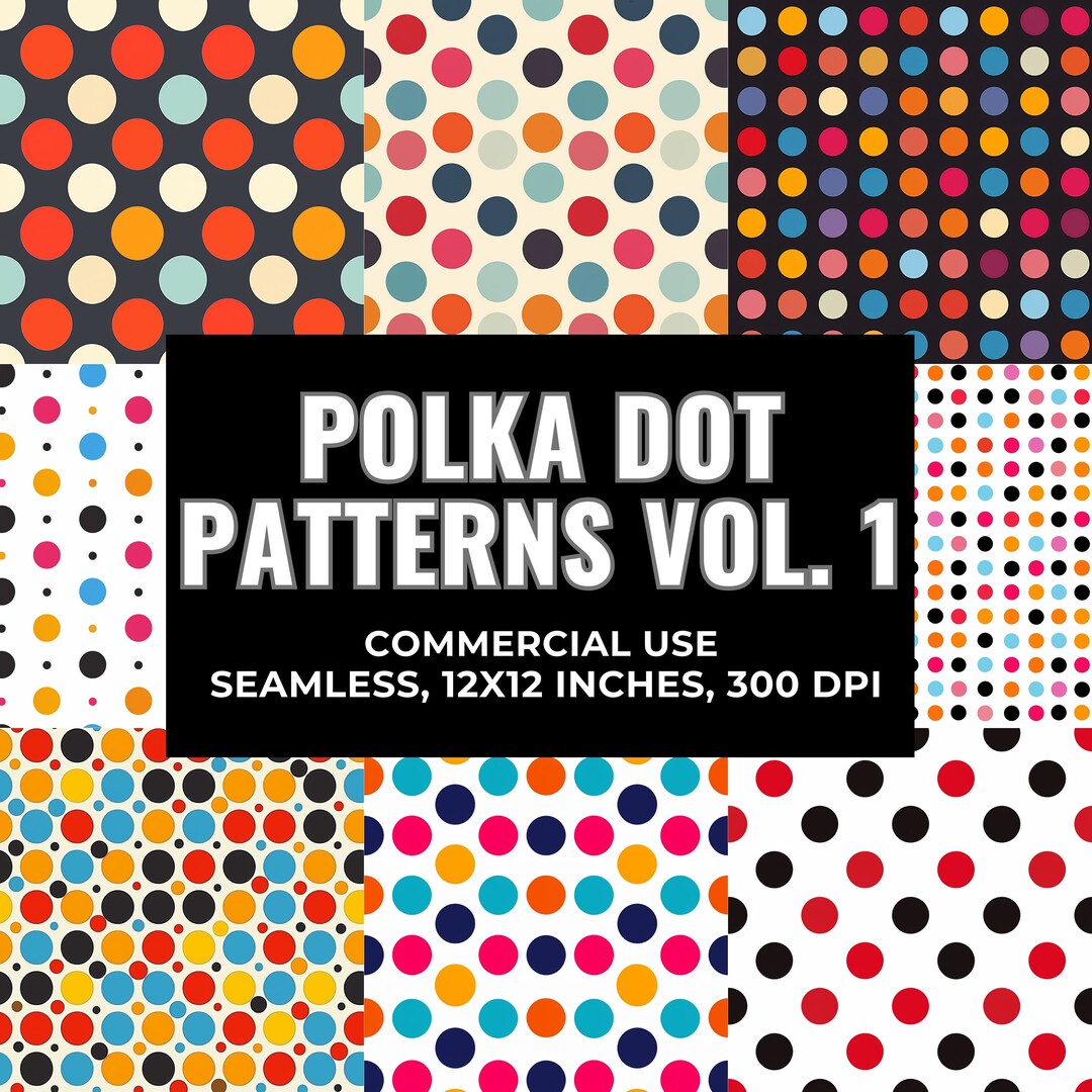 Polka Dots Digital Paper Pack, Seamless Pattern, Pastel Colours, White ...