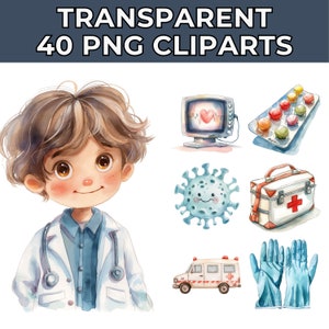 40 Medical Elements Clipart Bundle for Healthcare Projects | Digital ...