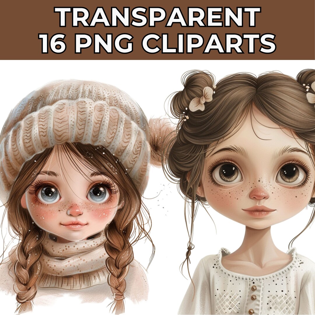 Watercolor Cute Girls Clipart | Toddler Girl, Schoolgirl, Cute Girl ...