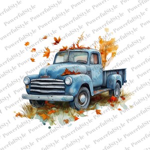 Fall Truck PNG Graphics Hello Fall Clipart Farm Truck PNG With Pumpkins ...