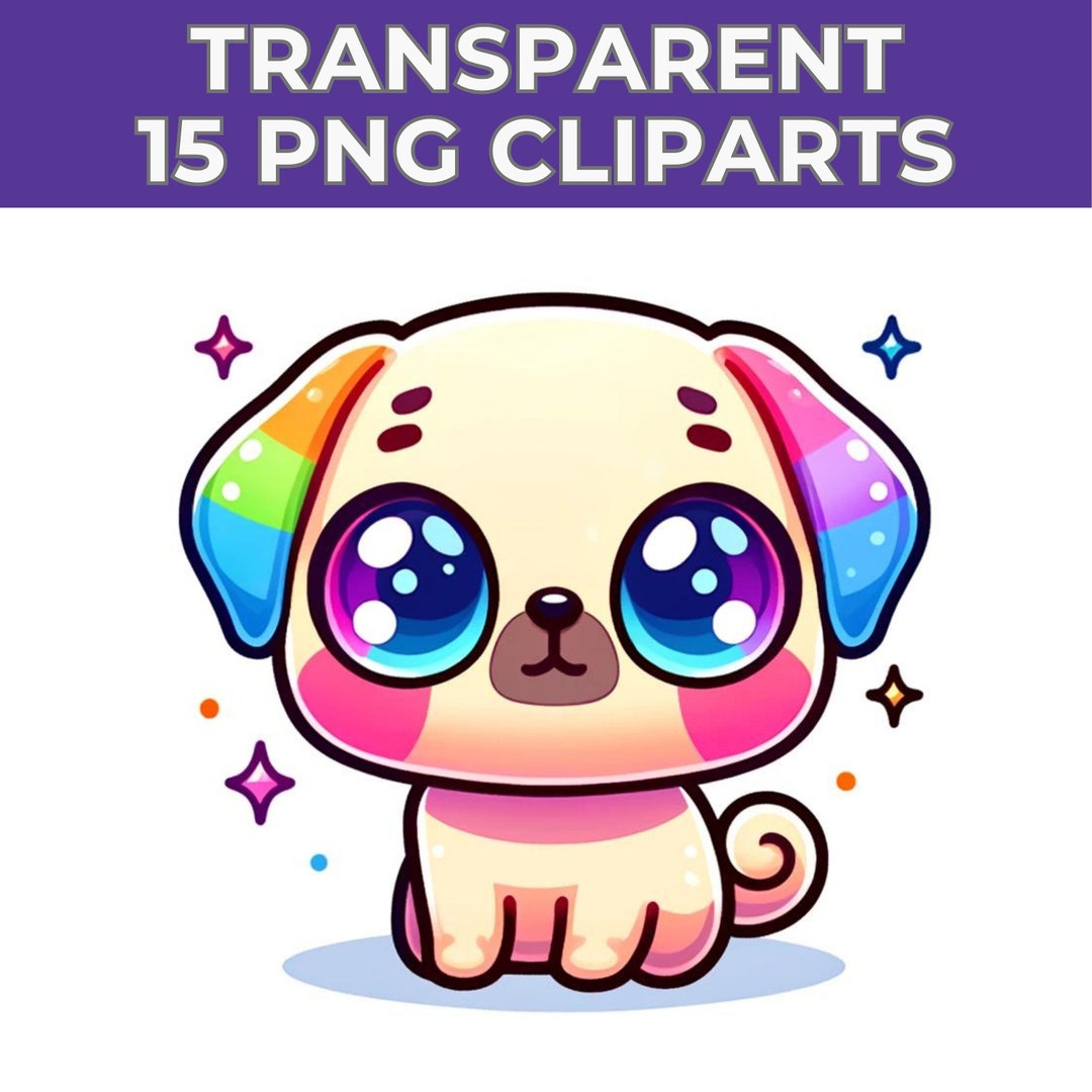 Kawaii Puppy Watercolor Clipart Cute Puppy Clip Art Baby Puppy PNG ...