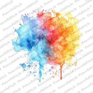 Watercolor Color Splash Clipart PNG, Paint Splatter Clipart, Alcohol ...