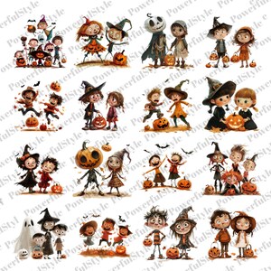 28 Kids Quirky Halloween Clip Art Bundle, Ghost Witch Pumpkin Skull ...