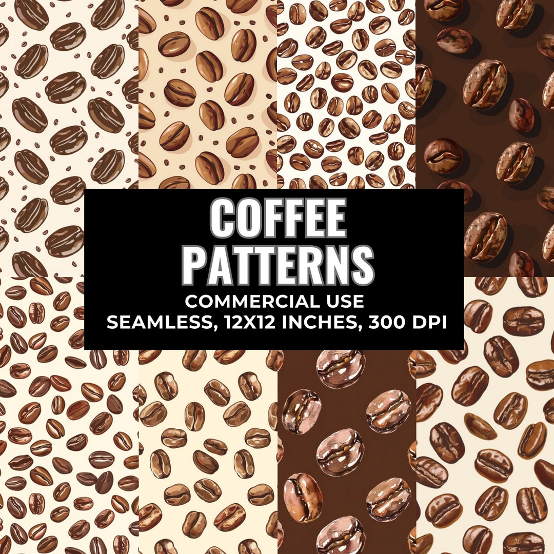 Coffee Seamless Digital Paper, Coffee Background for Scrapbooking ...