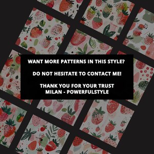 Strawberry Themed Digital Papers, Seamless Digital Paper Pack for ...