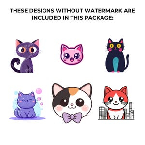 Kawaii Kitty PNG Bundle | Cute Cat | Adorable Kitty Clipart | Kawaii ...