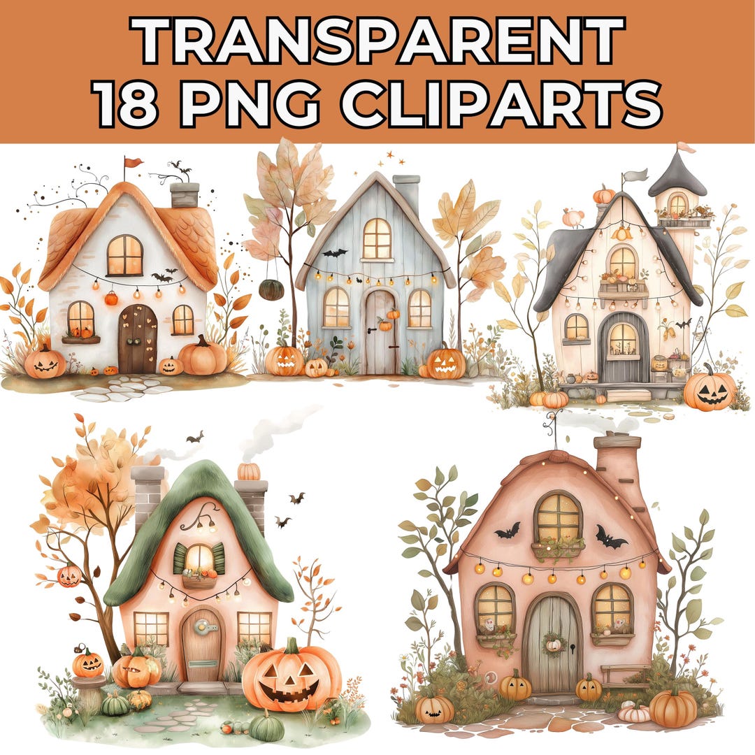 Autumn House Clipart Autumn Fairy House Clipart Fall Cottage PNG ...