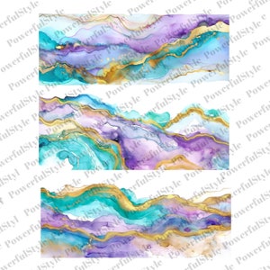 Rainbow Border Alcohol Ink | Abstract Watercolor Clipart | Ink ...