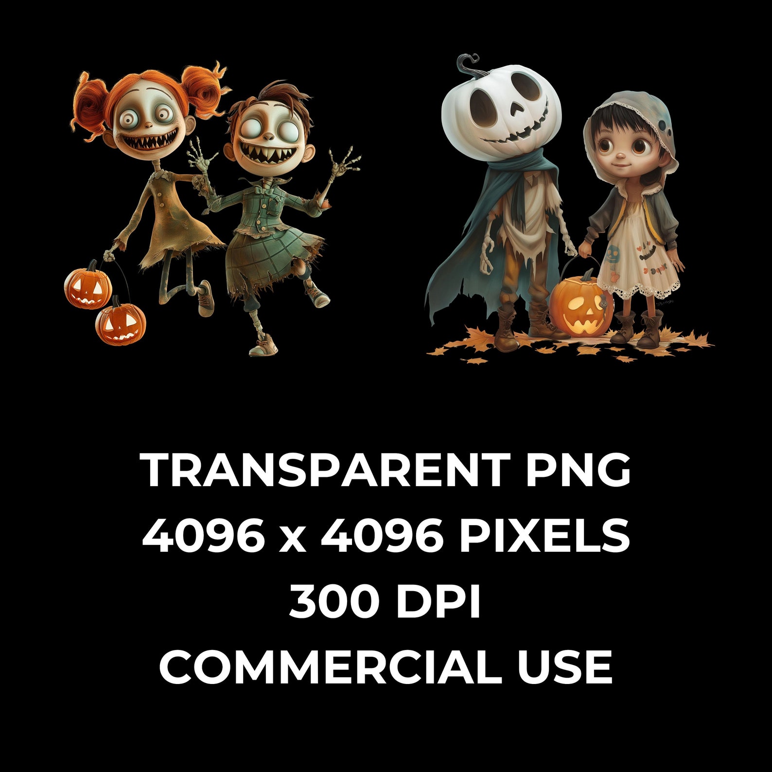 28 Kids Quirky Halloween Clip Art Bundle, Ghost Witch Pumpkin Skull ...