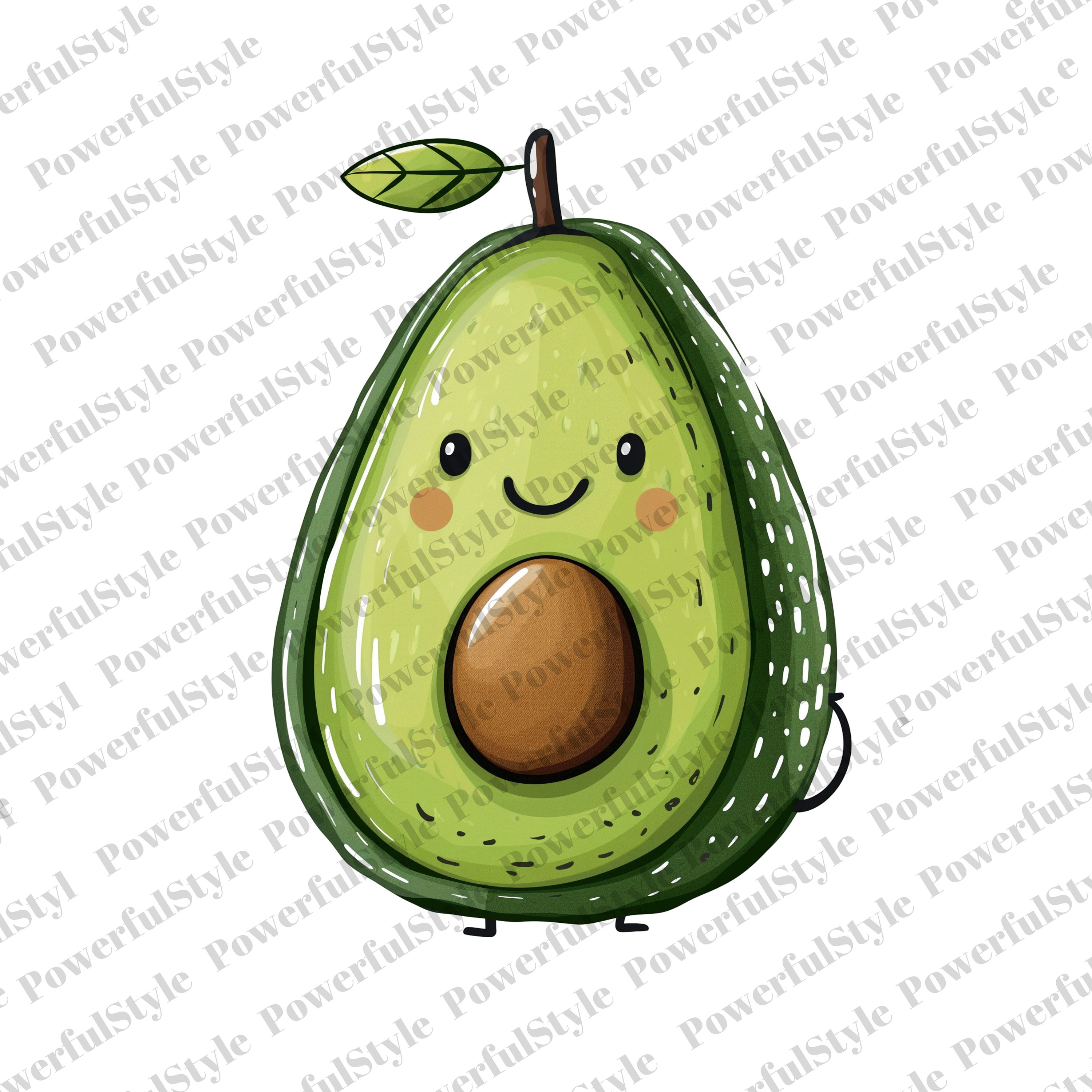 16 Cute Avocado Watercolor, Romantic Avocado PNG, Kawaii Clipart ...
