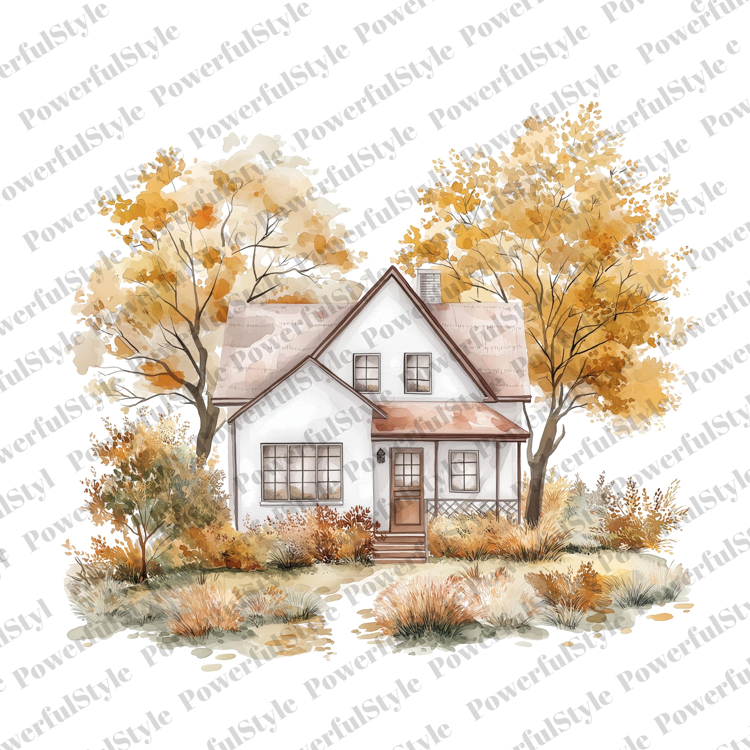 Autumn House Clipart Autumn Fairy House Clipart Fall Cottage PNG ...
