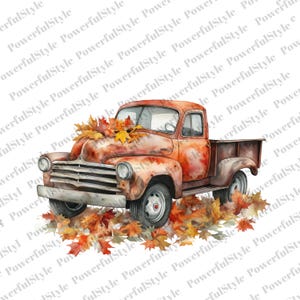 Fall Truck PNG Graphics Hello Fall Clipart Farm Truck PNG With Pumpkins ...
