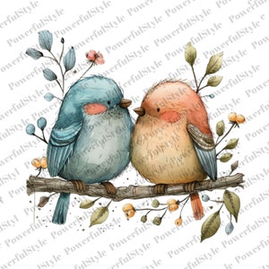 Vibrant Watercolor Birds Clipart Bundle, Colorful Spring Birds on ...