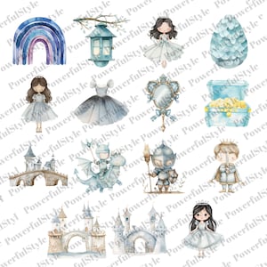 40+ Cute Medieval Clipart Bundle - Watercolor Middle Ages With Knights ...