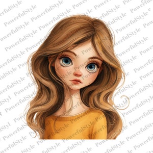 Watercolor Cute Girls Clipart | Toddler Girl, Schoolgirl, Cute Girl ...