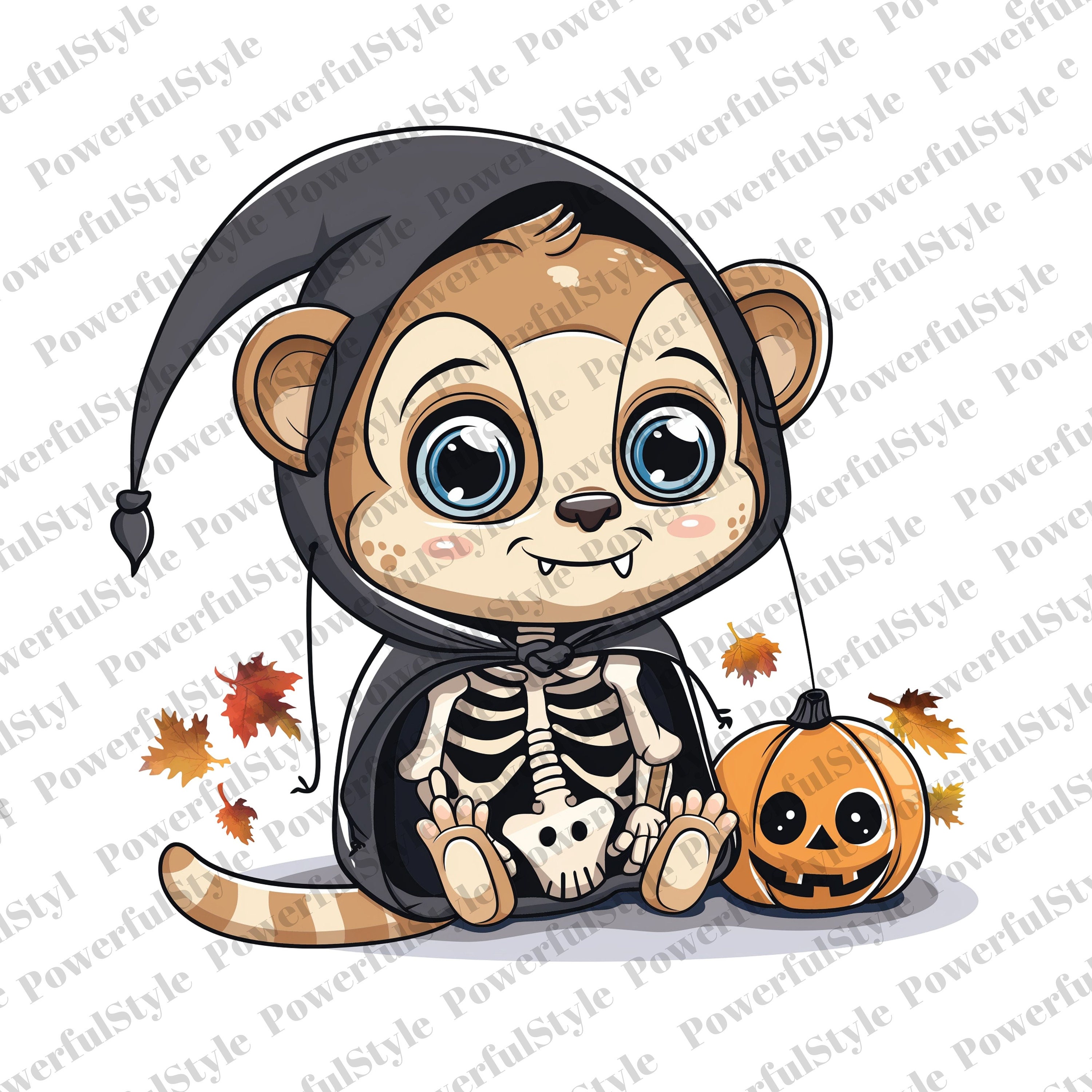 16 Animal Halloween Clip Art Bundle, Watercolor Halloween Clip Arts ...