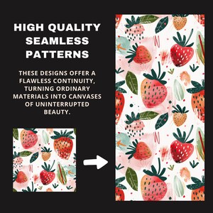 Strawberry Themed Digital Papers, Seamless Digital Paper Pack for ...