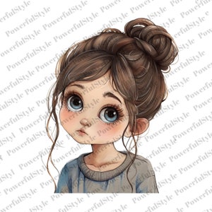 Watercolor Cute Girls Clipart | Toddler Girl, Schoolgirl, Cute Girl ...